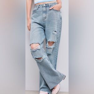 Cider | Jeans | Cider High Waisted Wide Leg Ripped Jeans | Poshmark